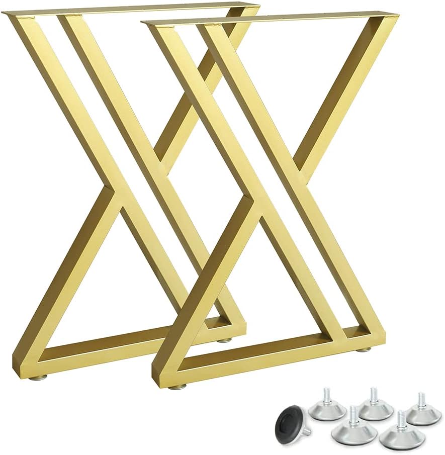Amazon.com: Metal Industrial Gold Dining Modern Table Legs 28 inch Desk ...