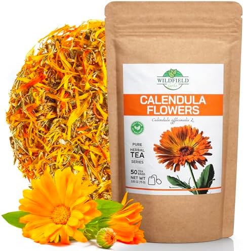 Amazon.com : 50 Bags Calendula Tea Dried Calendula Flowers Herb Herbal ...