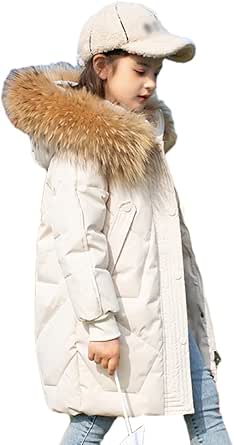 Amazon.co.jp: QPQPQ 韓国子供服 ダウンジャケット キッズ 冬服 女の子 ロング丈 コート 女児 アウター フード付き 通学 ...