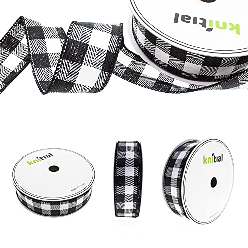 Snapklik.com : Knitial Wired Buffalo Plaid Ribbon 1-1/2 Inches X 25 ...