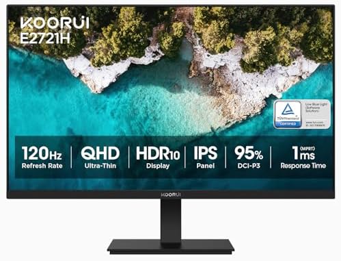 Amazon.com: KOORUI 27 Inch QHD (2560x1440) IPS HDR Ultra-Thin Computer ...