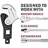 Powerbuilt 2 Piece Spring-Loaded Crowfoot Wrench Set, Adjustable, Auto ...