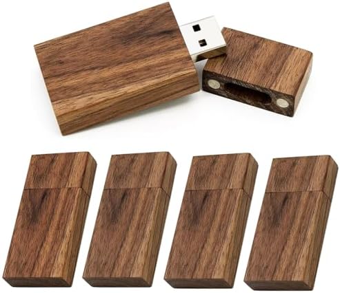 Amazon.com: 5 Pack Rectangle Walnut Wood 2.0/3.0 USB Flash Drive USB ...