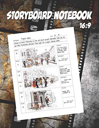 Storyboard Notebook 16:9: Blank Templates For Storyboards with 16:9 ...