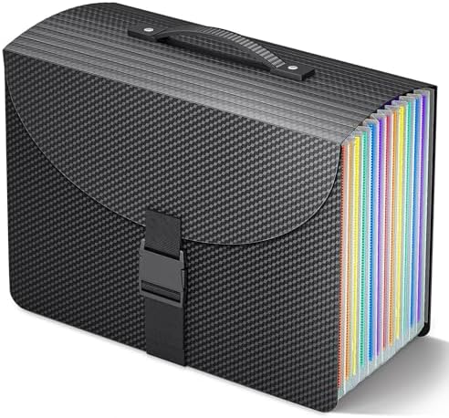 Fun Storage File Organiser Box Files Folder,13 Pockets Document ...