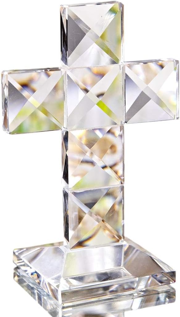 Amazon.com: QFkris Traditional Crystal Standing Cross, Clear 5'' Tall ...