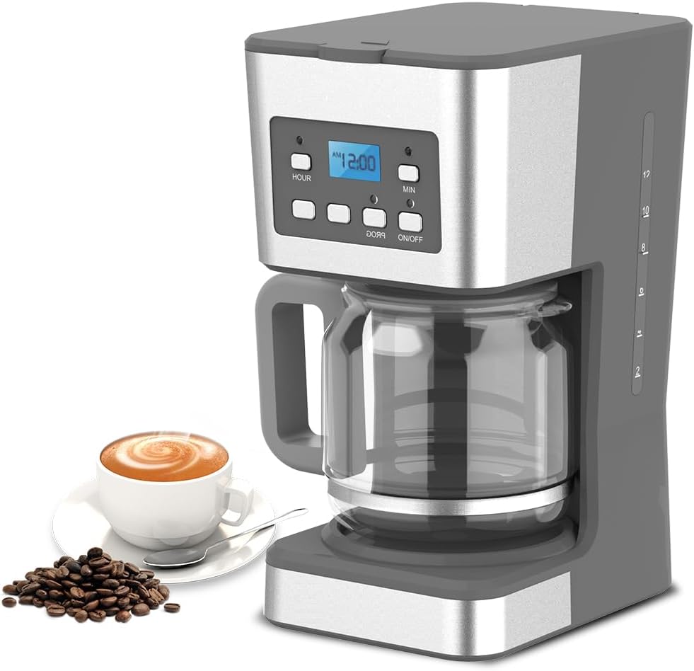 Amazon.com: KkAscX 12-Cup Programmable Coffee Maker, Regular & Strong ...