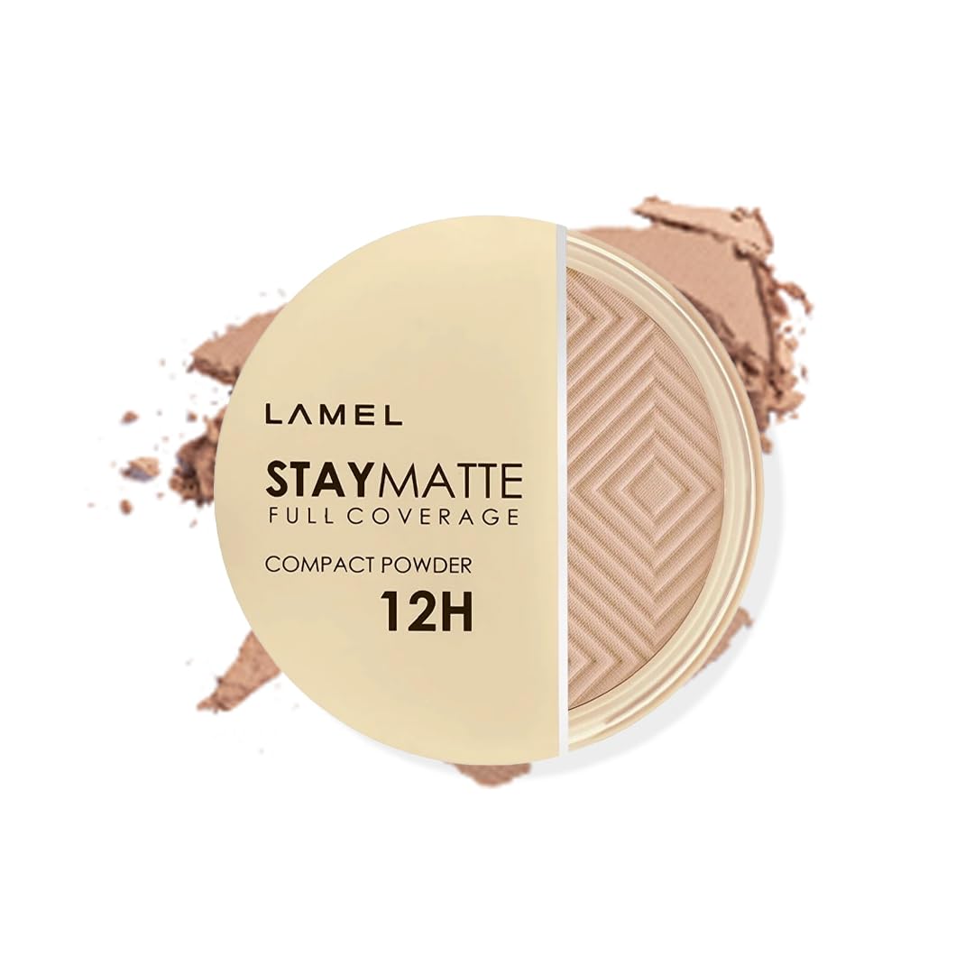 Amazon.com : Lamel Stay Matte Compact Powder - Light Natural Coverage ...