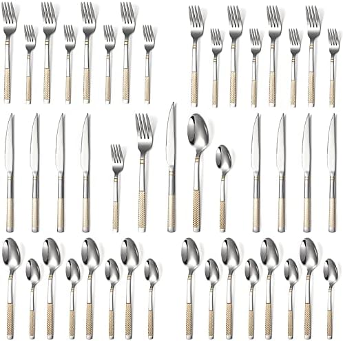 Amazon.com | Vilihkc 20 piece Peony Flower Pattern Design Silverware ...