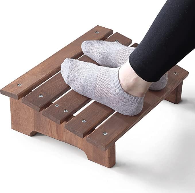 Streema art Sheesham Wooden Footrest | Under Desk Portable Step Stool ...