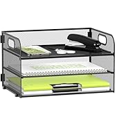 Amazon.com: DALTACK 3 Tier Letter Tray Paper Organizer Mesh Metal Desk ...