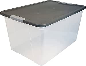 Amazon.com - HOMZ 2-Pack Plastic Storage Bins w/Lids, Stackable Totes ...