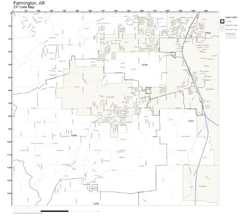 ZIP Code Wall Map of Farmington, AR ZIP Code Map Not Laminated: Amazon ...