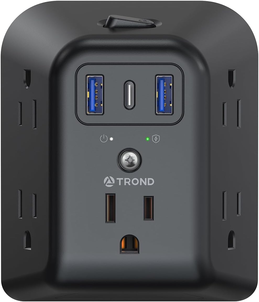 Amazon.com: LENCENT 2 Prong Power Strip, 3 to 2 Prong Outlet Adapter ...