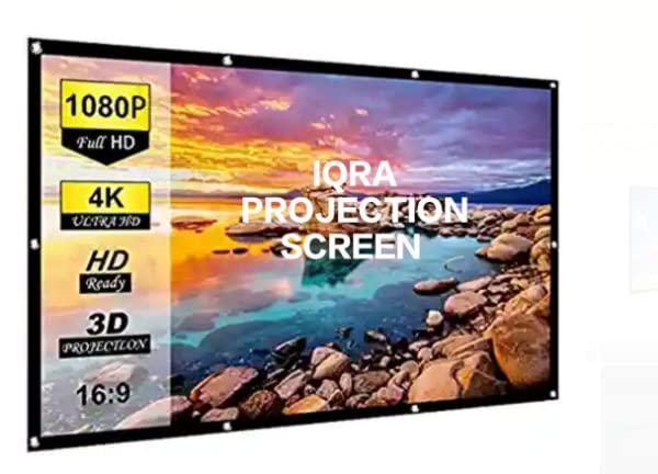 IQRA Projector Screen, 4K HD Portable Video Screen 16:9 Aspect Ratio ...