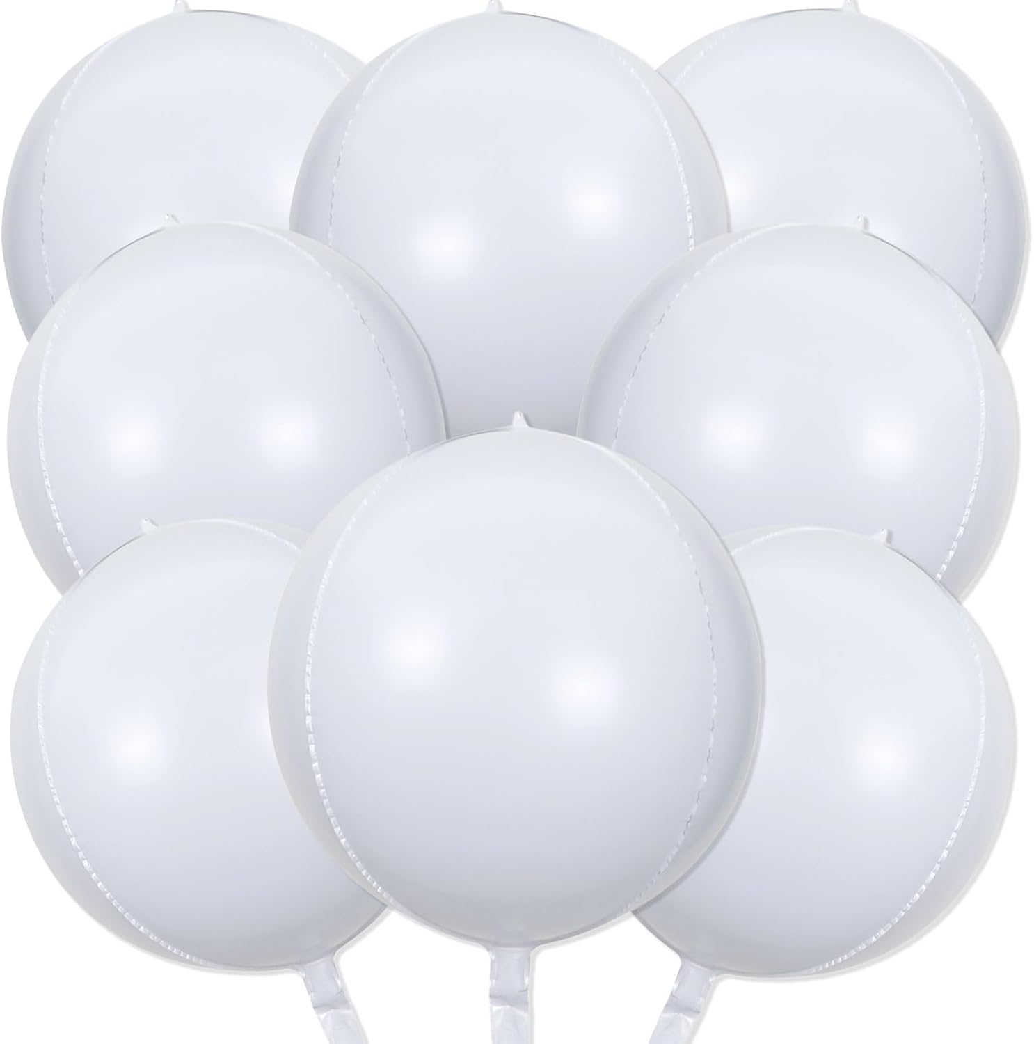 Amazon.com: 8 Pcs White Balloons, 22 Inch Large 4D Sphere Foil Mylar ...