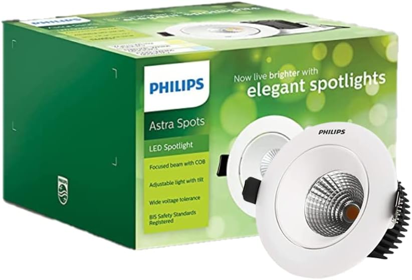 Philips 12-Watt Round Astra Spot Recessed COB Spot Light (Natural White ...