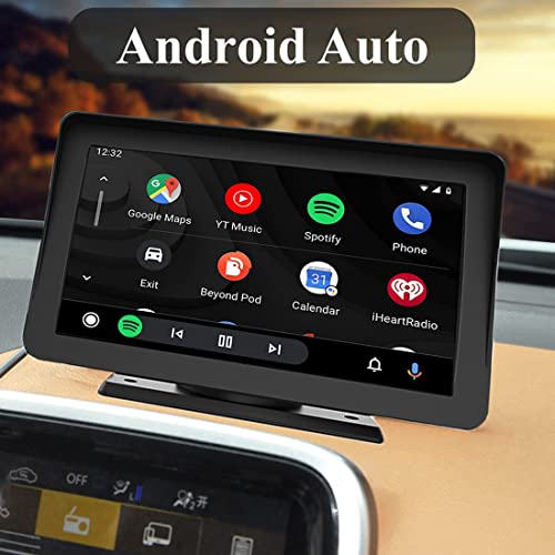 Wireless Apple Carplayer Android Auto Monitor, 7 Inch Full HD Touch ...