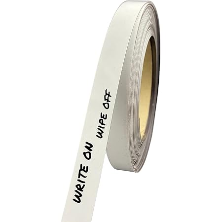 Gloss White Magnetic Tape Roll Easy Wipe Racking Strip 20mm Wide x 0 ...
