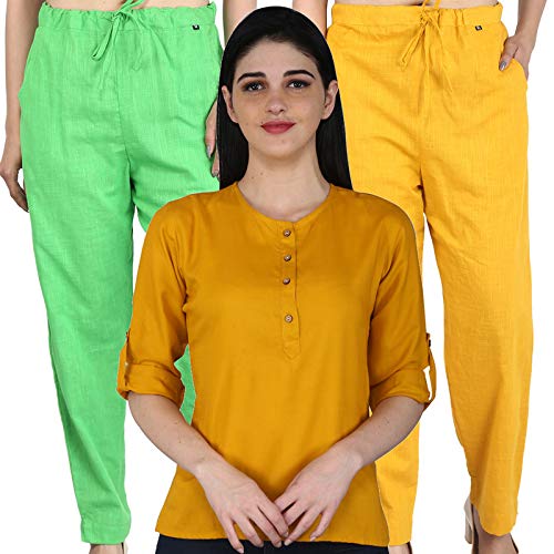 SUSHIL GARMENTS Women Casual Ethnic Wear-Mustard-TOP, Green- Yellow ...