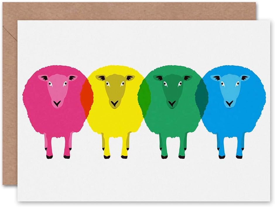 Amazon.com: Wee Blue Coo CUTE COLOURFUL CARTOON SHEEP BIRTHDAY ART ...