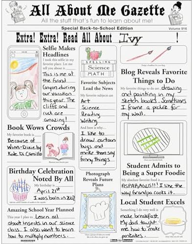 Amazon.com : Seajan 40 Pcs Read All About Me Student Posters 17" x 22 ...