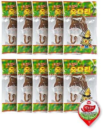 Amazon.com: Korean Food Dried Squid Legs Snack (Original 20g X 10 ...