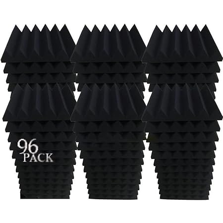Amazon.com: 48 Pack Black Acoustic Foam Panels 2" X 12" X 12 ...