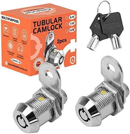 Amazon.com: Toolbox Lock with Keys,7/8" Tubular Cam Replacement Lock,Hook Cam Keyed Alike with 4 ...