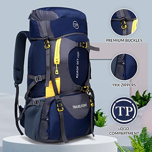Buy TRAVEL POINT 60L Waterproof Travel Backpack with separate shoe ...
