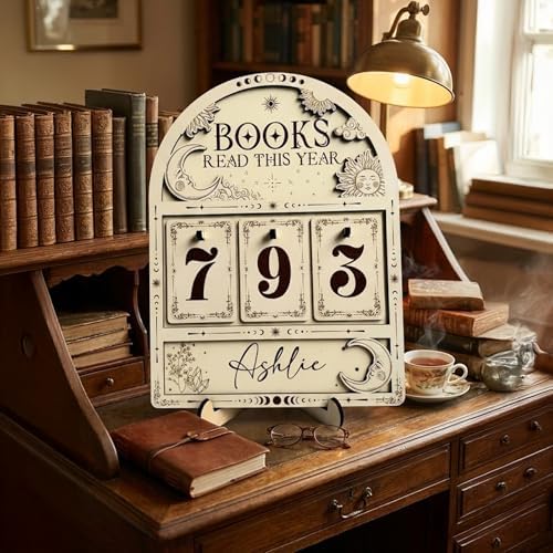 Amazon.com: NAZENTI Personalized Books Read This Year Counter Sign ...