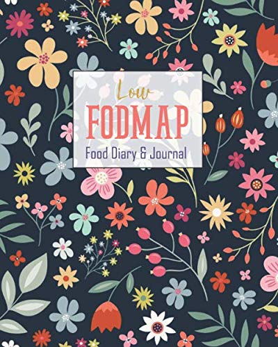 Low FODMAP Food Diary & Journal: Pretty Floral on Navy Blue Daily Track ...