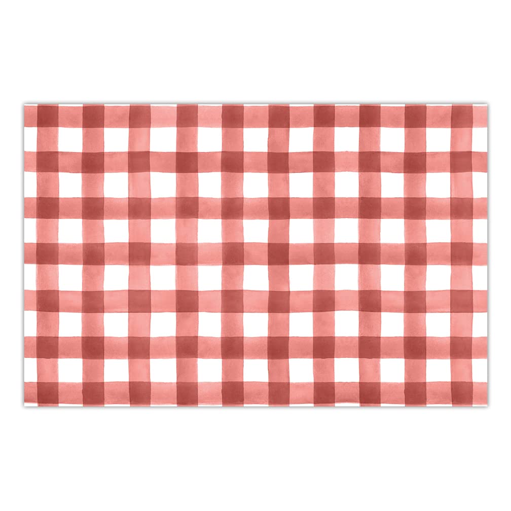 Amazon.com: DIGIBUDDHA Red White Checkered Placemats Farmhouse Gingham ...