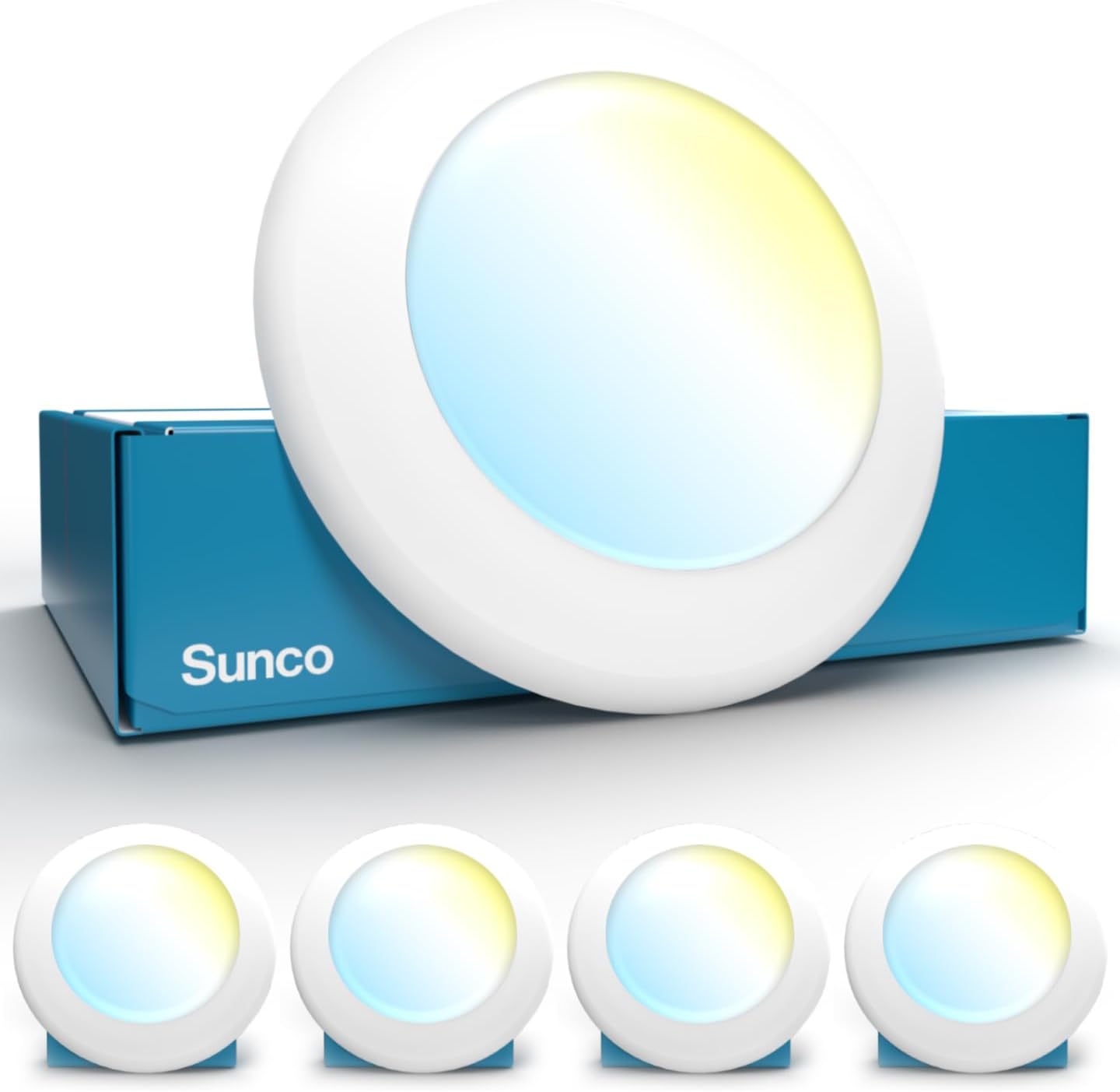 Sunco 4 Inch LED Disk Lights, Flush Mount Disc Recessed Ceiling Can ...