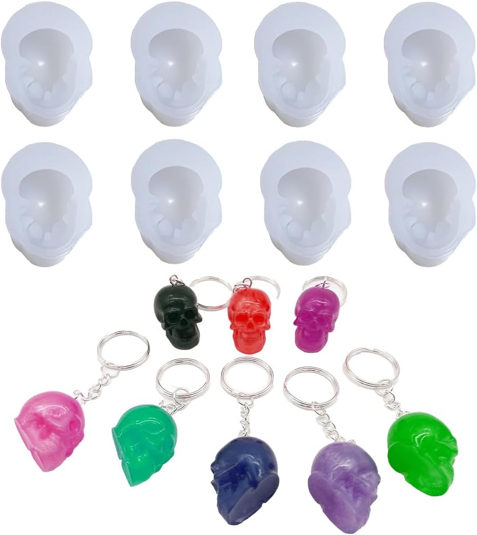 WYAHYQ 8Pcs Skull Epoxy uv Resin Silicone Mould for Resin Casting ...
