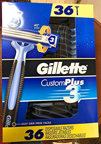 Amazon.com: Gillette Custom Plus3 Disposable Razors, 36-count : Beauty ...