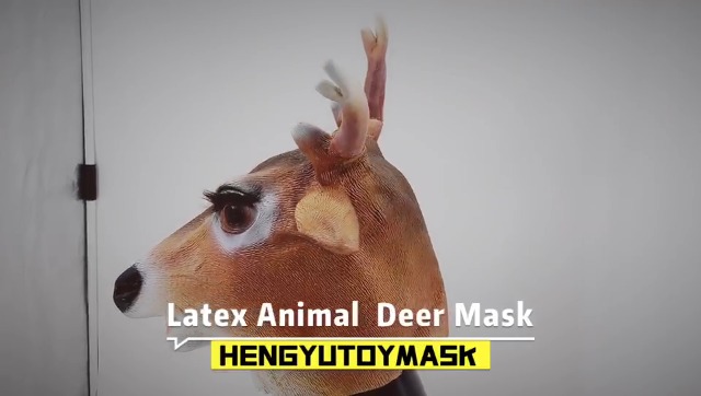 Watch Realistic Animal Reindeer Latex Mask Christmas Costume Mask Santa ...