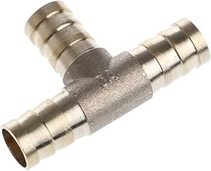 Amazon.com: ARETV 6-16mm Brass T Piece 3 Way Fuel Hose Joiner Connector/compatible Air Oil Gas ...