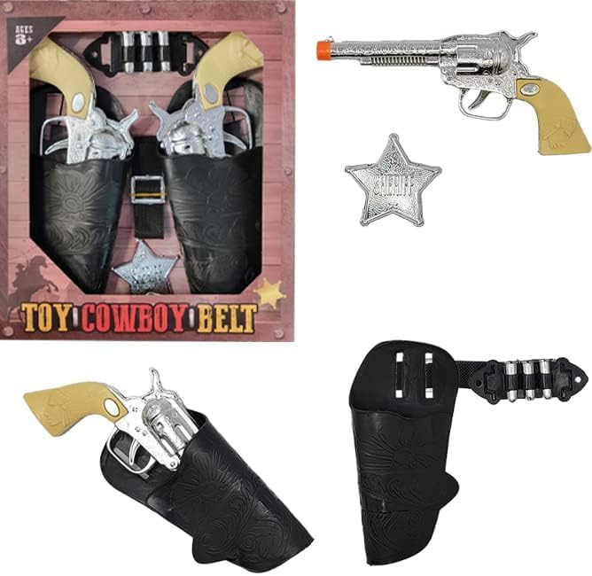 The Dreidel Company Kids Cowboy Toy Gun Holster & Belt 9 Piece Set. 2 ...