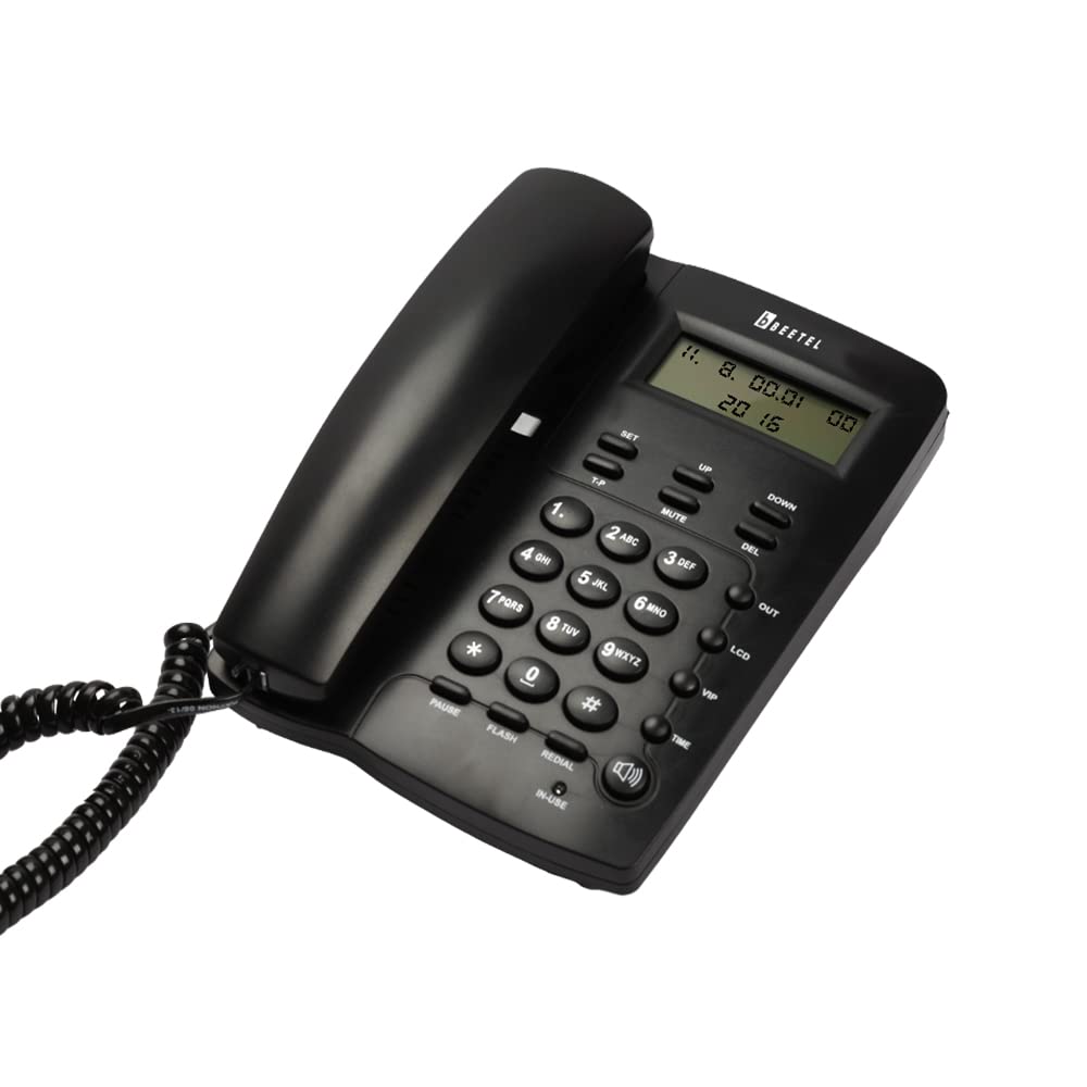 Beetel M56 Caller ID Corded Landline Phone with 16 Digit LCD Display ...