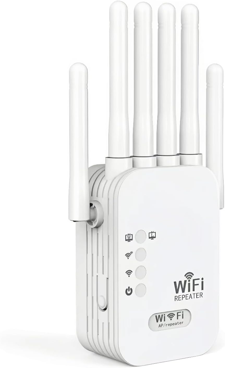 AOUZEA WLAN Verstärker, WiFi Repeater mit 300 Mbps 2.4 GHz, Ethernet ...