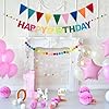 Amazon.com: Colorful Happy Birthday Felt Banner, Pre-Strung Rainbow ...