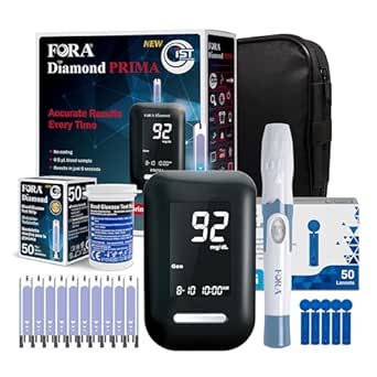 Diabetes startsæt - FORA Diamond DM10a blodsukkermåler (mg/dl) med 50 ...