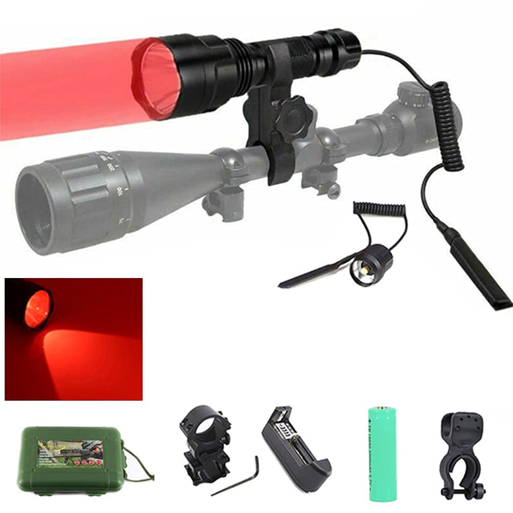 Buy 通用 Red Set Hunting Light Light, 4000Lm LED Predator Hunting Light ...