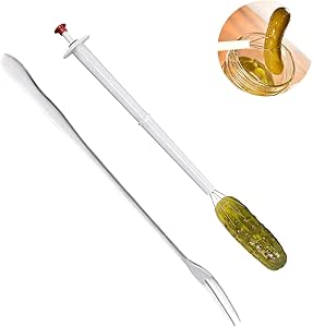 Pickle Grabber Stainless Steel and Plastic Pickle Jar Fork Pincher Tool ...
