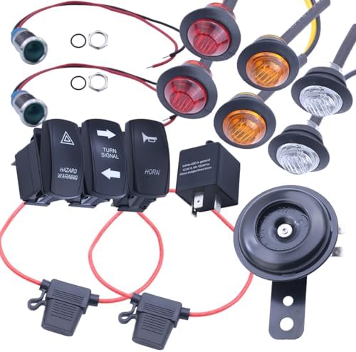 Amazon.com: OCESTORE Rocker Switch Turn Signal Kit Street Legal Led Light Horn Hazard Compatible ...