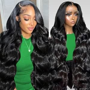 Amazon.com : 28 Inch Body Wave 13x6 HD Lace Front Wigs Human Hair Pre ...