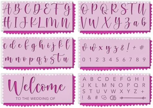 Amazon.com: Stencil Stop Wedding Stencils Set of 6 - Reusable Stencils for Painting on Wood ...