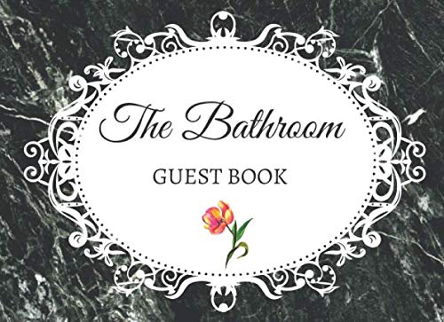 The Bathroom Guest Book: 120 pages Sophisticated Black Marble Cover ...