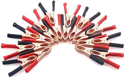 URBEST® Alligator Clamps 30A Copper Plated Metal Battery Clips for Cars ...